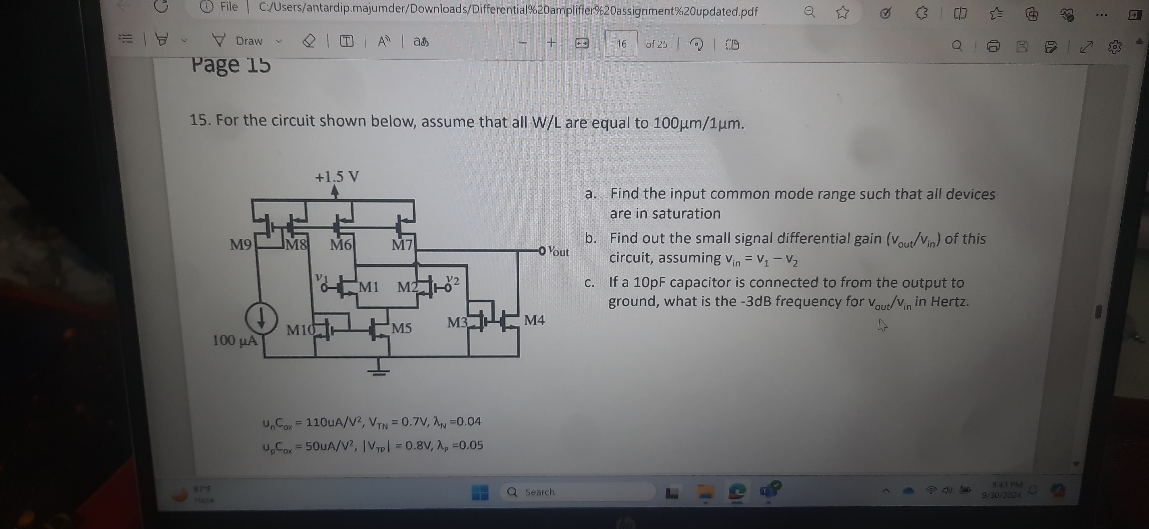 Solved Show me the steps to solve For the circuit shown | Chegg.com