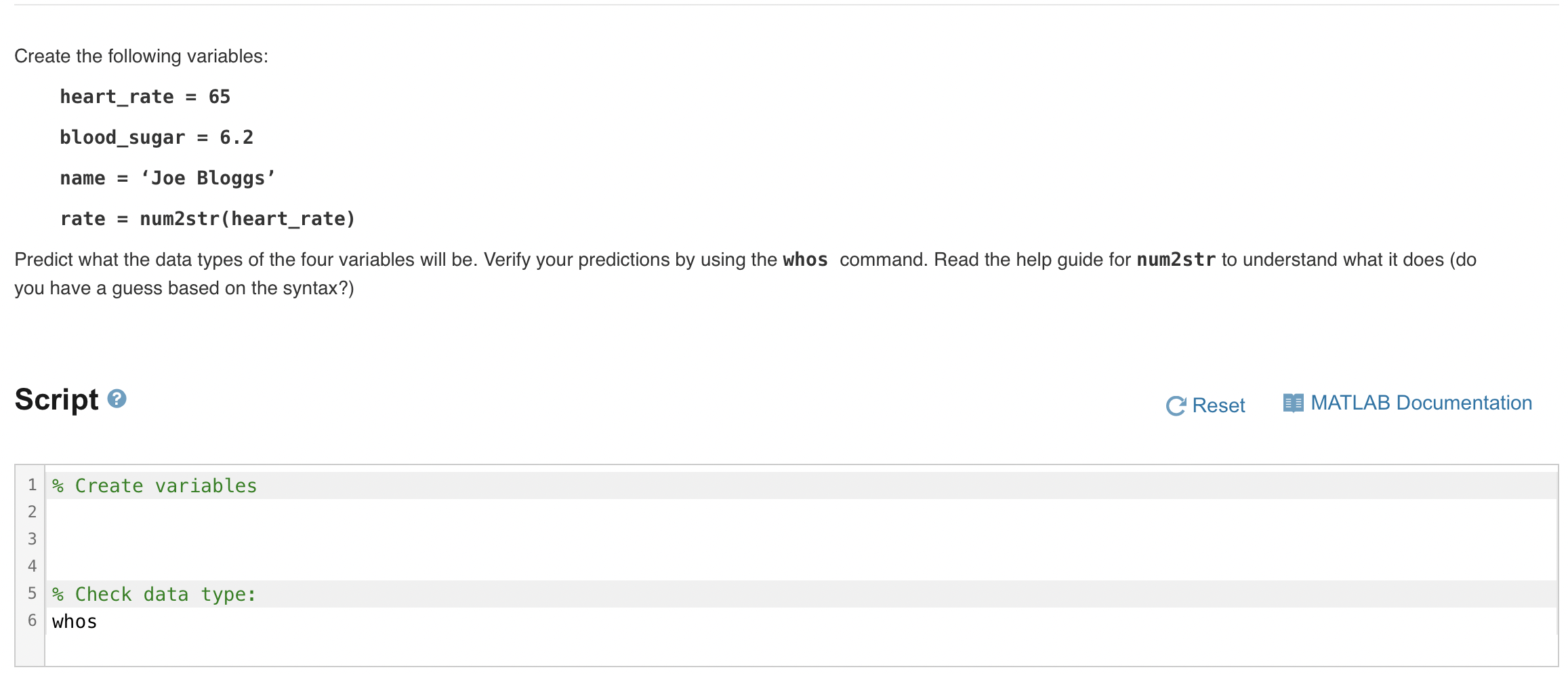 Solved Create the following variables: heart_rate = 65 | Chegg.com