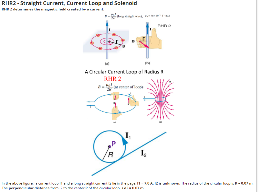Solved RHR2 - Straight Current, Current Loop and Solenoid | Chegg.com