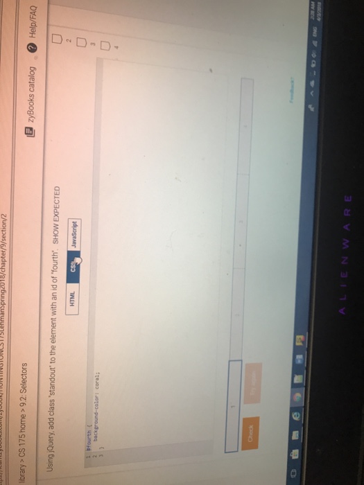 Solved ooks My library>CS 175 home 92.Selectors Using | Chegg.com Solved ooks My library>CS 175 home 92.Selectors Using | Chegg.com