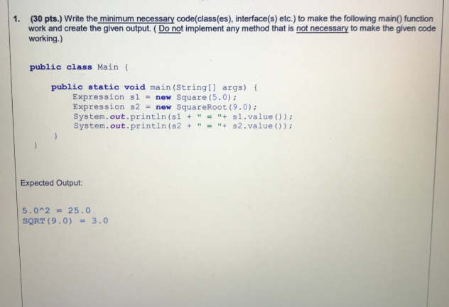 Solved 1. (30 pts.) Write the minimum necessary | Chegg.com