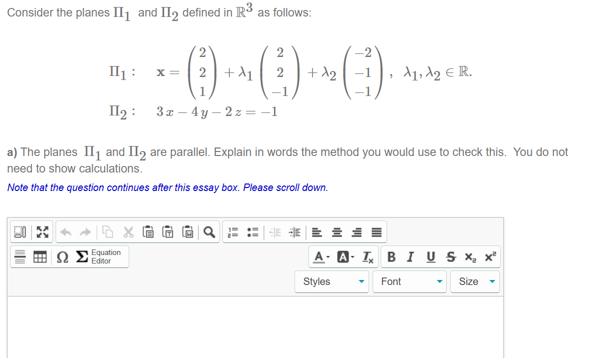 Solved Consider the planes Π1 and Π2 defined in R3 as | Chegg.com