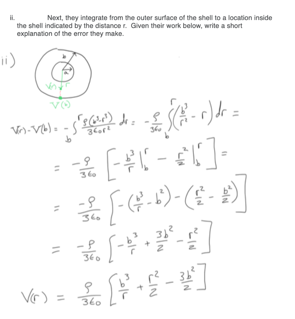 Solved ii. Next, they integrate from the outer surface of | Chegg.com