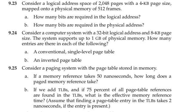 Solved 9.23 Consider a logical address space of 2,048 pages | Chegg.com