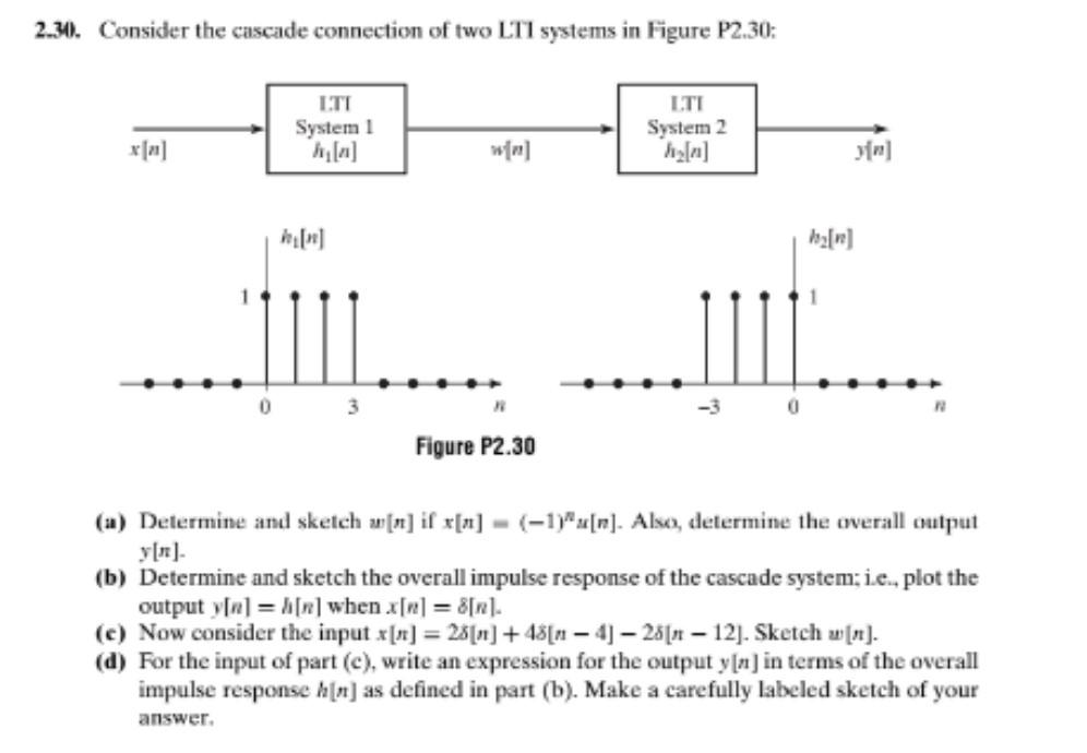 Solved 2.31. Consider the cascade connection of two LTI | Chegg.com