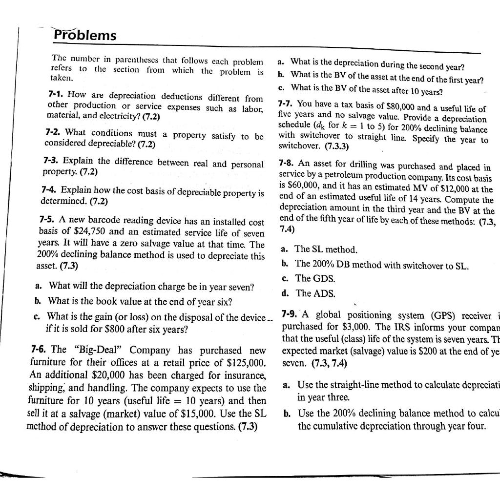 Solved Problems The number in parentheses that follows each | Chegg.com