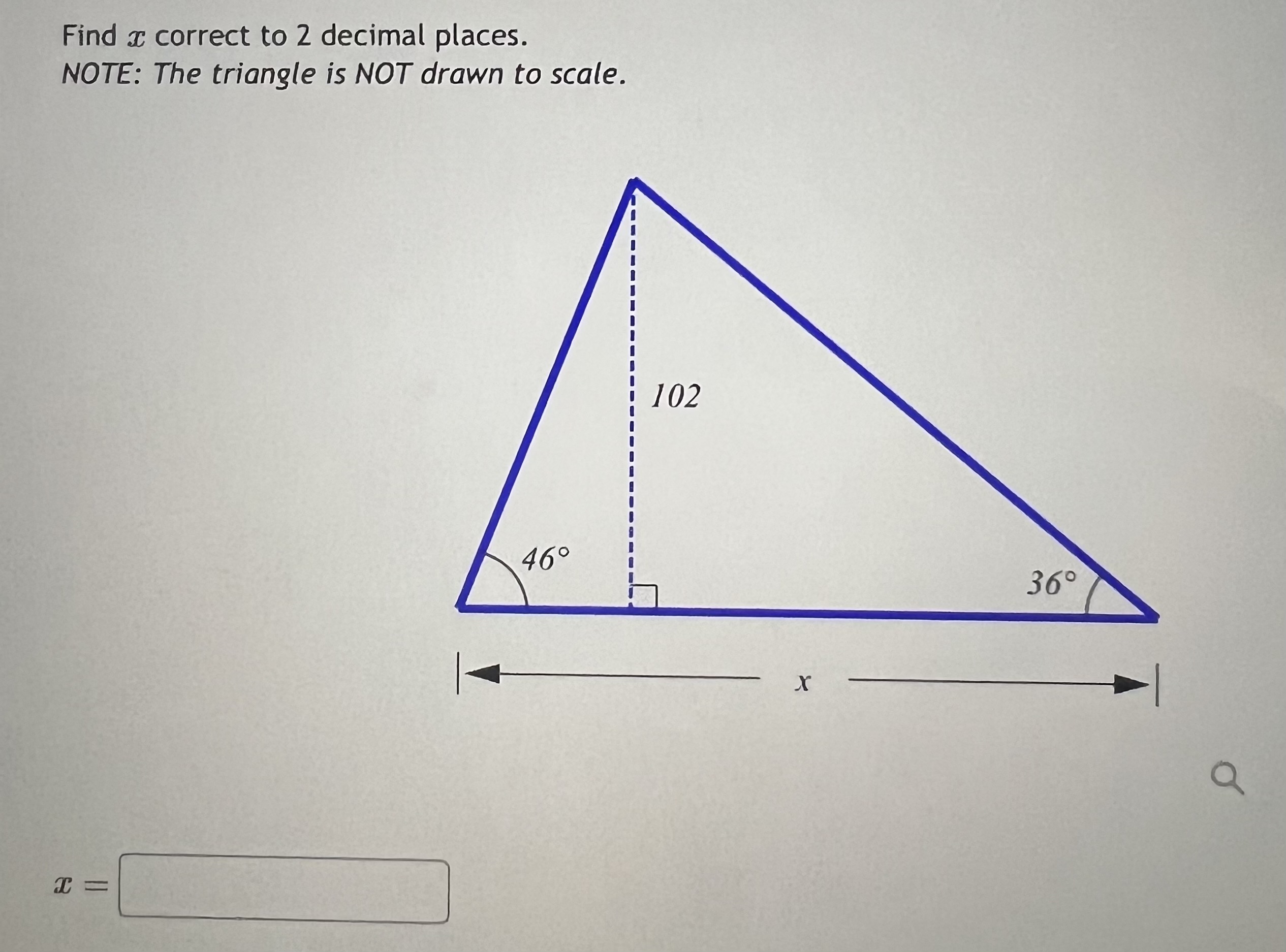 Solved Find x correct to 2 decimal places. NOTE: The | Chegg.com