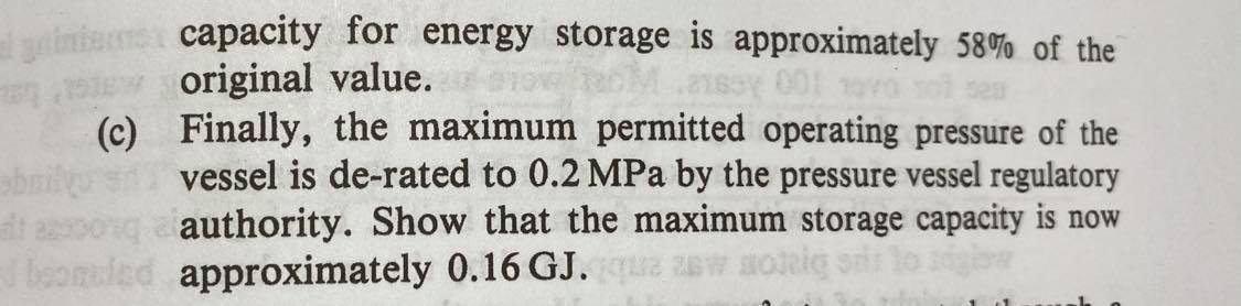 Solved 5.5.6. A pressure vessel of volume 2m3, has a maximum | Chegg.com