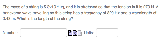 Solved The mass of a string is 5.3×10−3 kg, and it is | Chegg.com