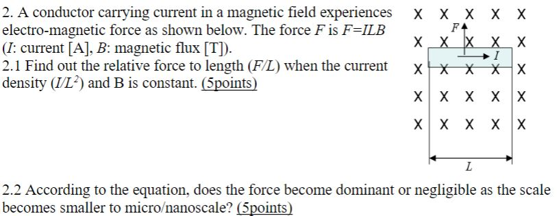 2. A conductor carrying current in a magnetic field | Chegg.com