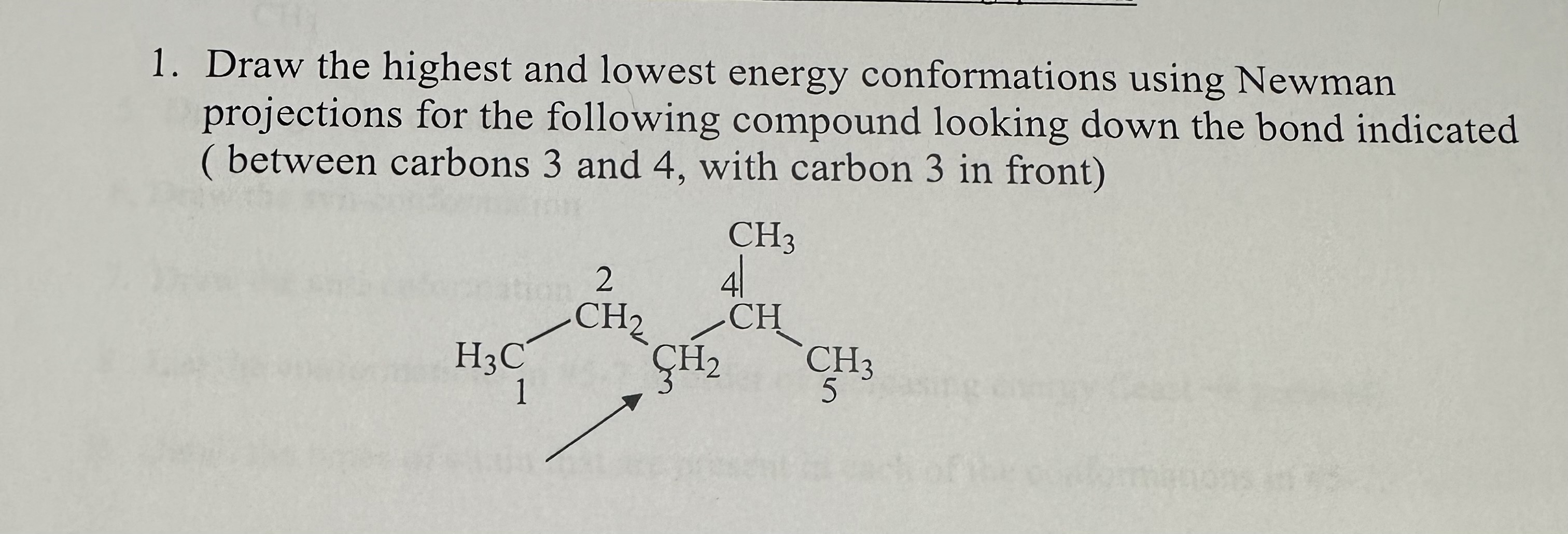 Solved 1 Draw The Highest And Lowest Energy Conformations