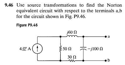 Solved 9.46 Use source transformations to find the Norton | Chegg.com