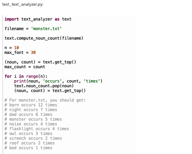 Solved 3-24 Exercise: Download text analyzer.py and test | Chegg.com