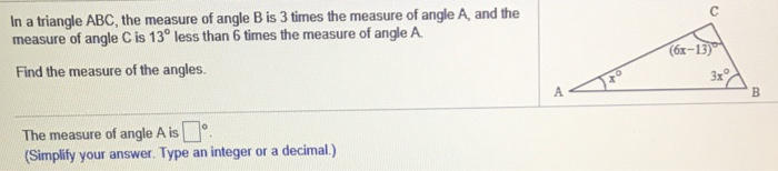 Solved The measure of the complement of a 57° angle is | Chegg.com