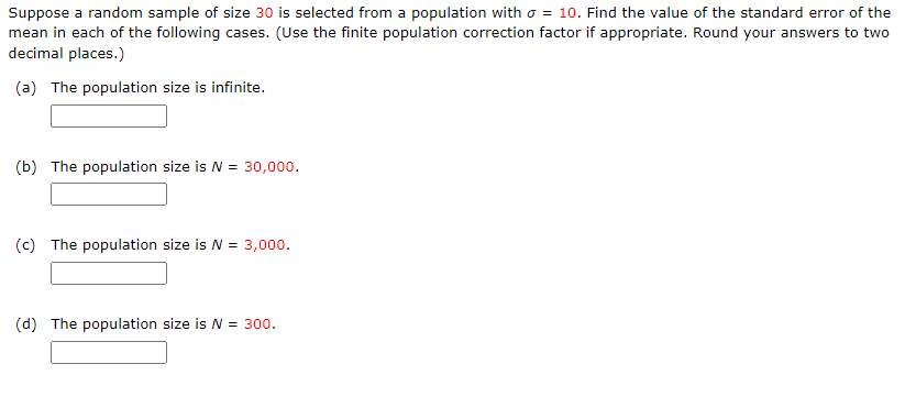 Solved Suppose a random sample of size 30 is selected from a | Chegg.com