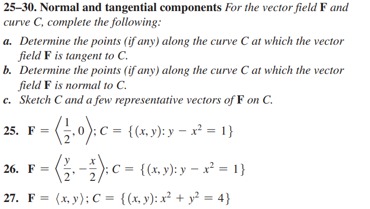 Solved 25-30. Normal and tangential components For the | Chegg.com