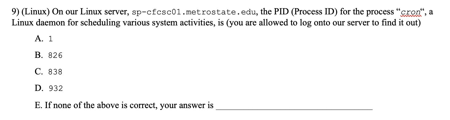 Solved a 9) (Linux) On our Linux server, | Chegg.com