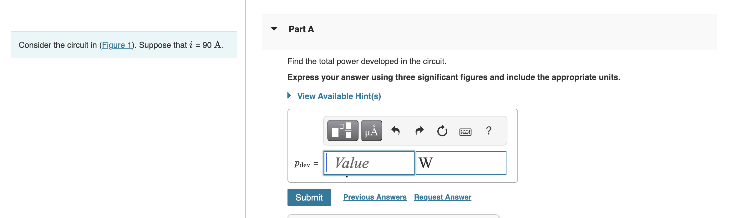 Solved Consider the circuit in (Figure 1). Suppose that i=90 | Chegg.com