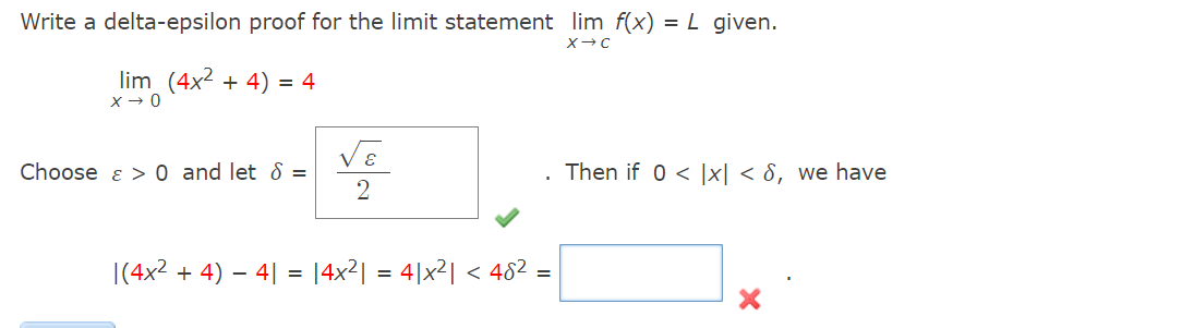 Solved Write a delta-epsilon proof for the limit statement | Chegg.com