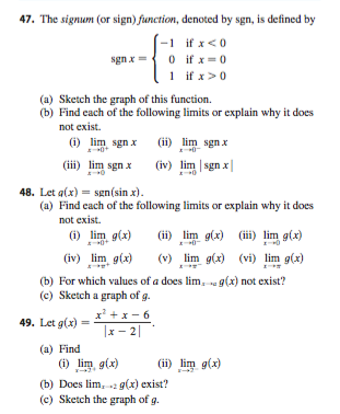 Solved 47. The signum (or sign) function, denoted by sgn, is | Chegg.com