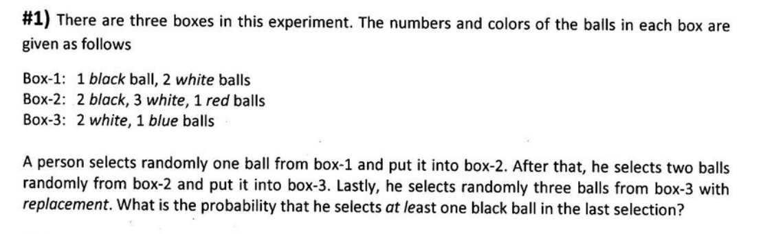 Solved \#1) There are three boxes in this experiment. The | Chegg.com