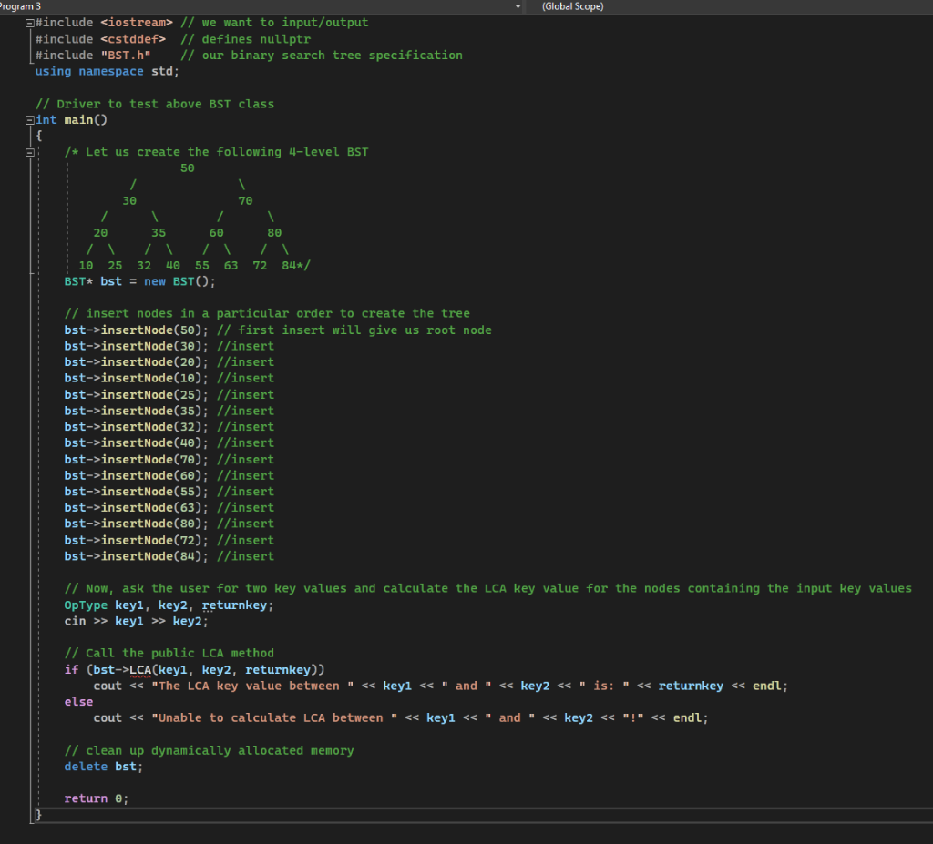 Solved Create a LCA (Least Common Ancestor) method using the | Chegg.com