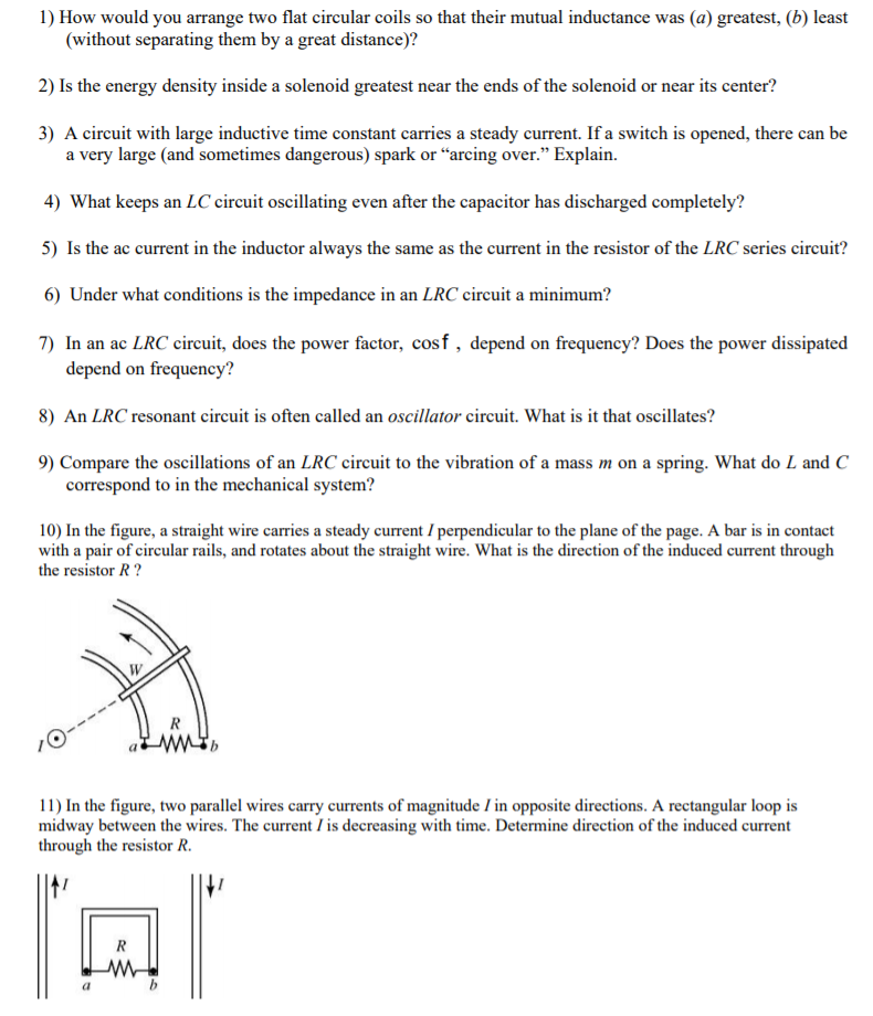 Solved All conceptual problems, complete all if possible | Chegg.com