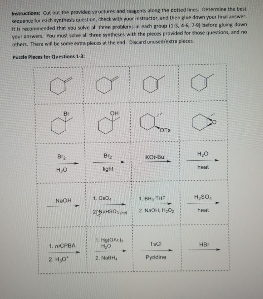 Solved Instructions: sequence for ea Cut out the provided | Chegg.com