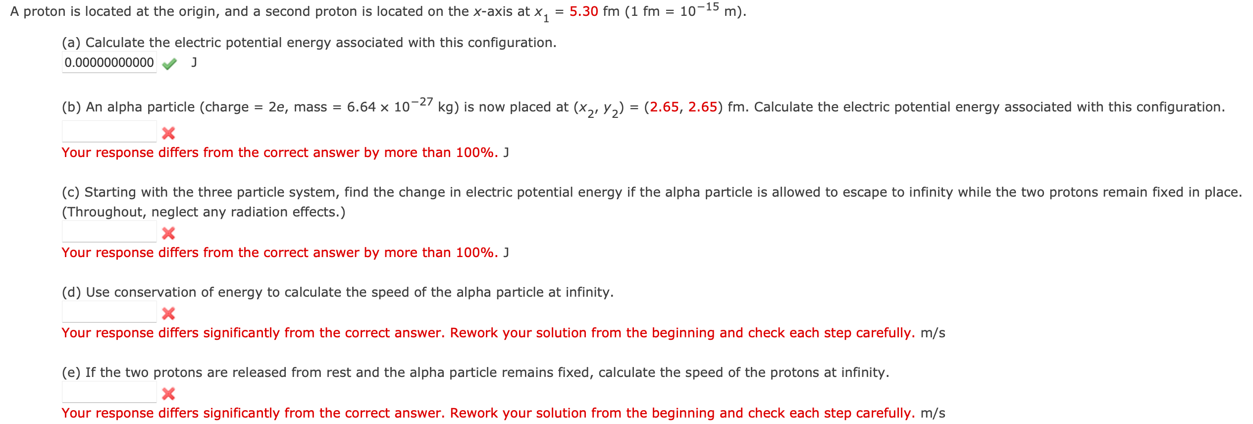 Solved A Proton Is Located At The Origin And A Second
