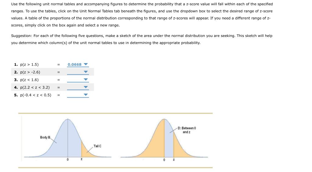 Solved Use the following unit normal tables and accompanying | Chegg.com