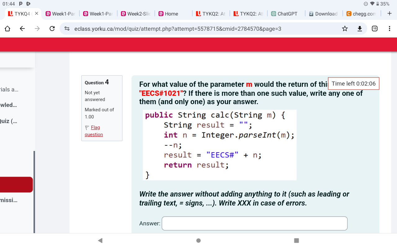 Solved For what value of the parameter m ﻿would the return | Chegg.com