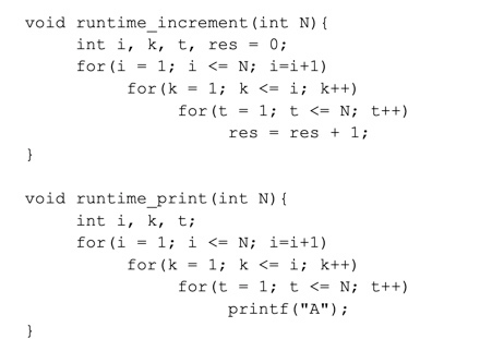 Solved void runtime_increment (int N) { int i, k, t, res = | Chegg.com