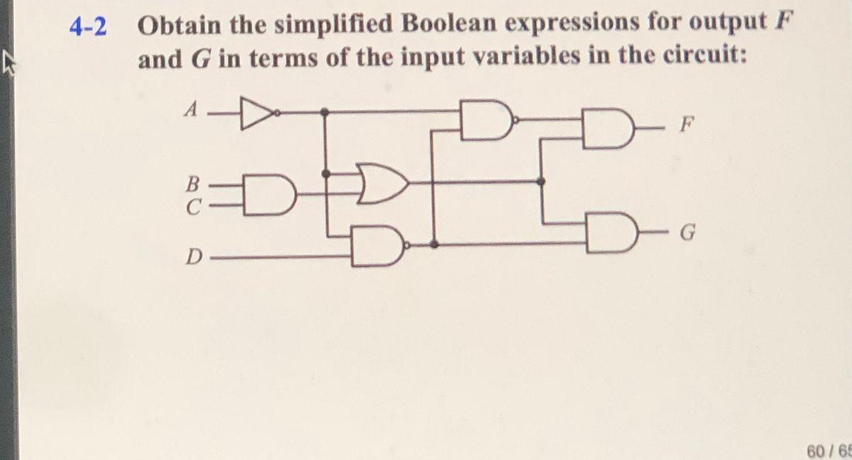 Solved 4-2 Obtain the simplified Boolean expressions for | Chegg.com