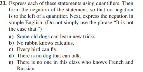 Solved 33. Express each of these statements using | Chegg.com