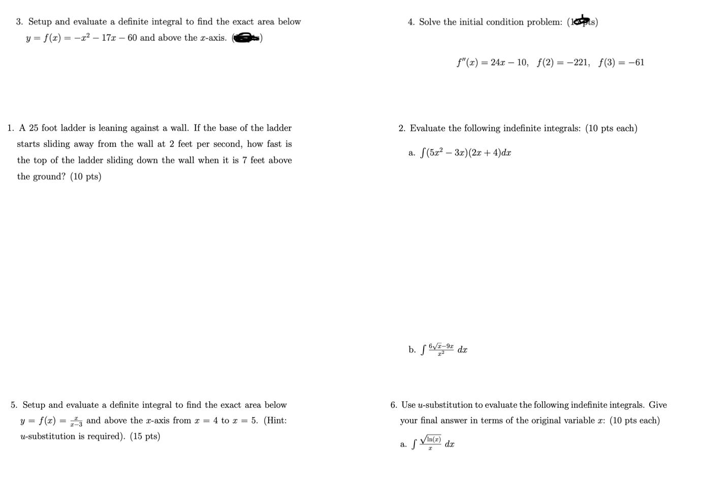 Solved 4. Solve the initial condition problem: 16pts) 3. | Chegg.com