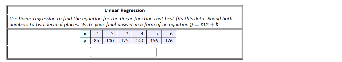Solved Linear RegressionUse linear regression to find the | Chegg.com
