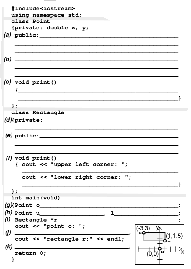 Solved Complete the given C++ program: In a class for | Chegg.com