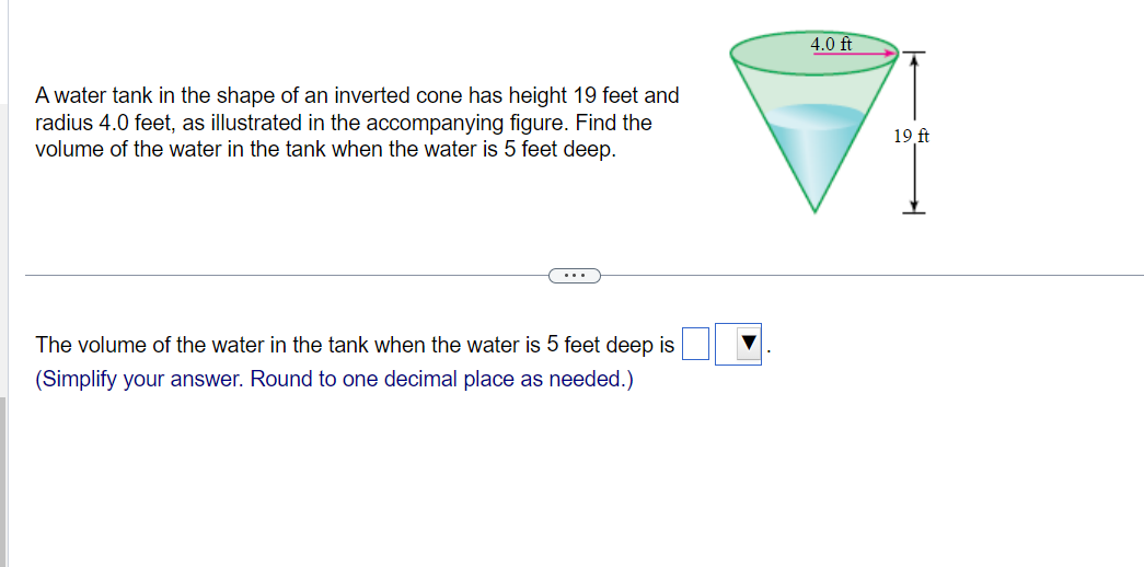 Solved A water tank in the shape of an inverted cone has | Chegg.com