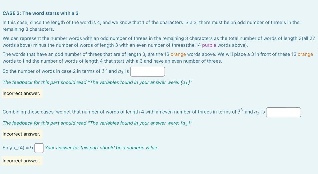 Solved The Even Three's - Part 1 - a to a4 Let a, be the | Chegg.com