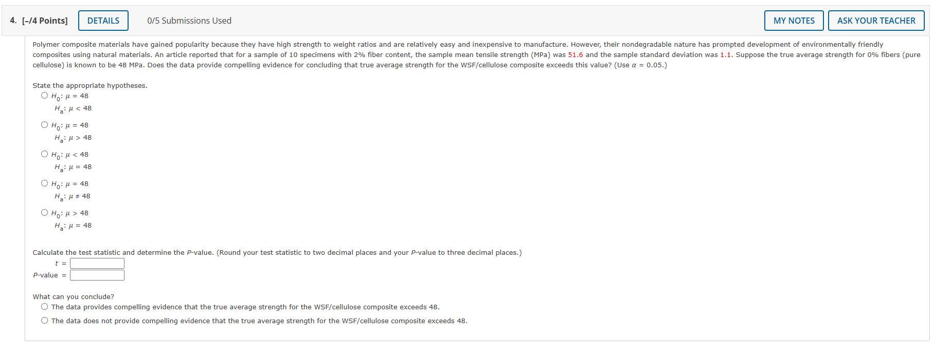 Solved State the appropriate hypotheses. | Chegg.com