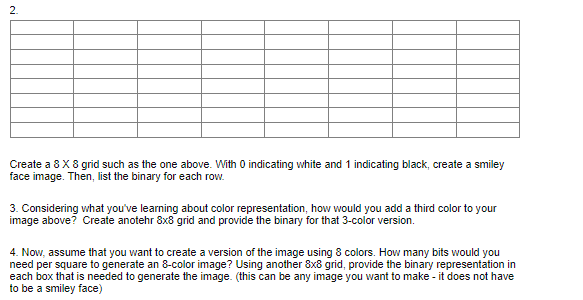 Solved Create a 8×8 grid such as the one above. With 0 | Chegg.com