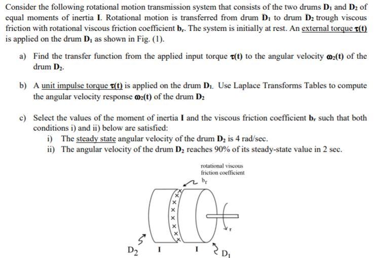 Solved Consider the following rotational motion transmission | Chegg.com