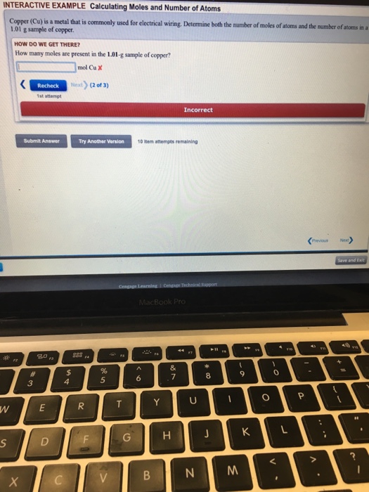 Solved INTERACTIVE EXAMPLE Calculating Moles and Number of | Chegg.com