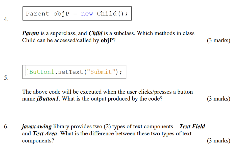 Solved Parent objP = new Child(); Parent is a superclass, | Chegg.com