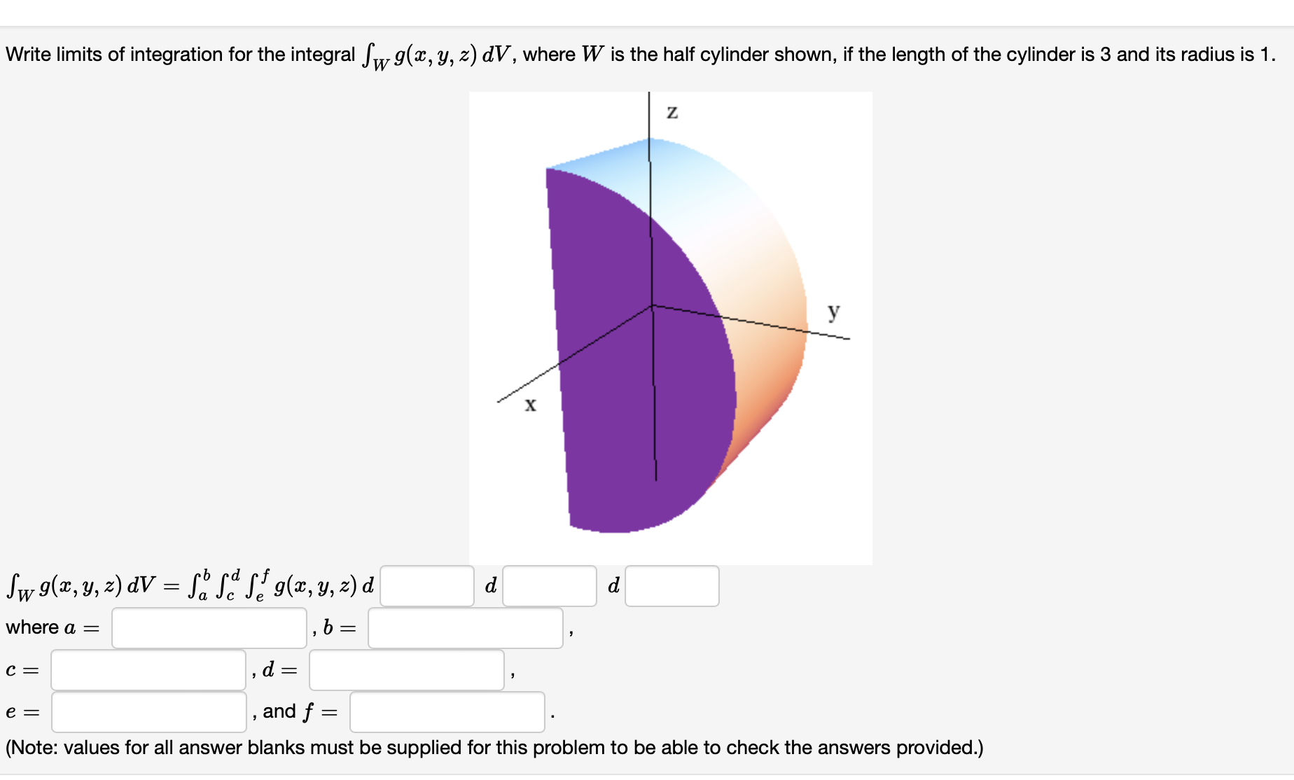 Solved Write limits of integration for the integral | Chegg.com