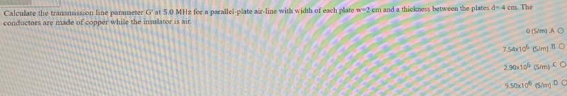 Solved Calculate the transmission line parameter L' at | Chegg.com