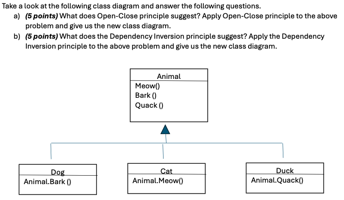 Solved Take a look at the following class diagram and answer | Chegg.com