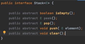 Solved public interface Stack { public abstract boolean | Chegg.com