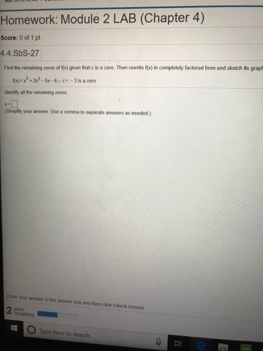 Solved Homework Module 2 Lab Chapter 4 Score 0 Of 1 Pt