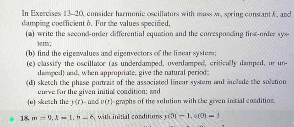 Solved In Exercises 13–20, consider harmonic oscillators | Chegg.com
